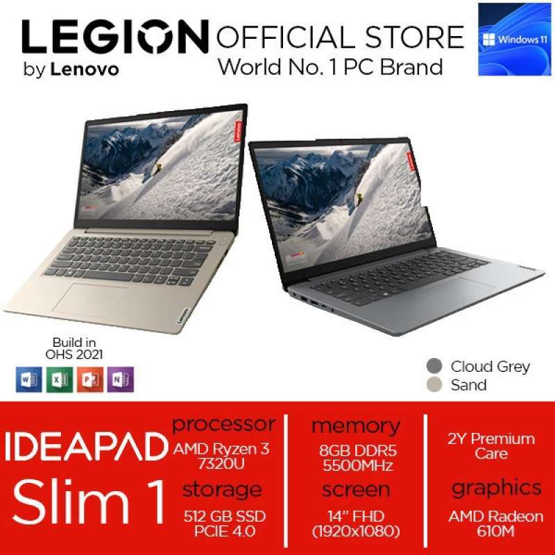 Jual LENOVO IDEAPAD 1 14AMN7 3NID [AMD R3-7320U/ 8GB /512GB SSD/ FHD ...