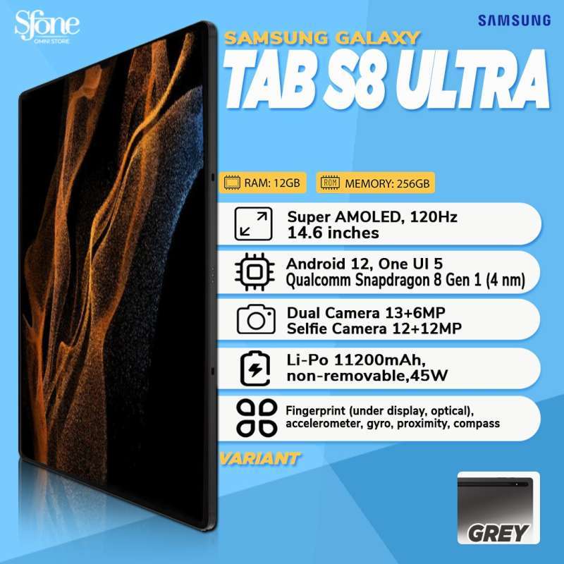 Jual Samsung Galaxy Tab S8 Ultra 12/256 RAM 12GB ROM 256GB Garansi Resmi di Seller Sfone Omni ...
