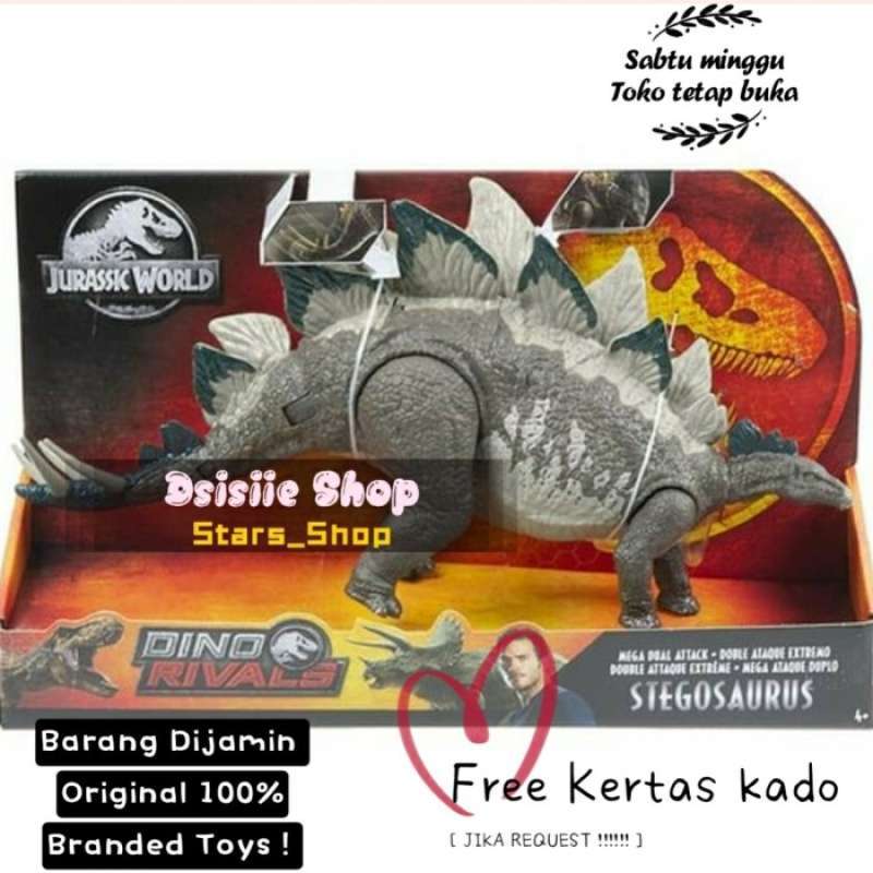 Promo Jurassic World Dino Rivals Mega Dual Attack Stegosaurus Original ...