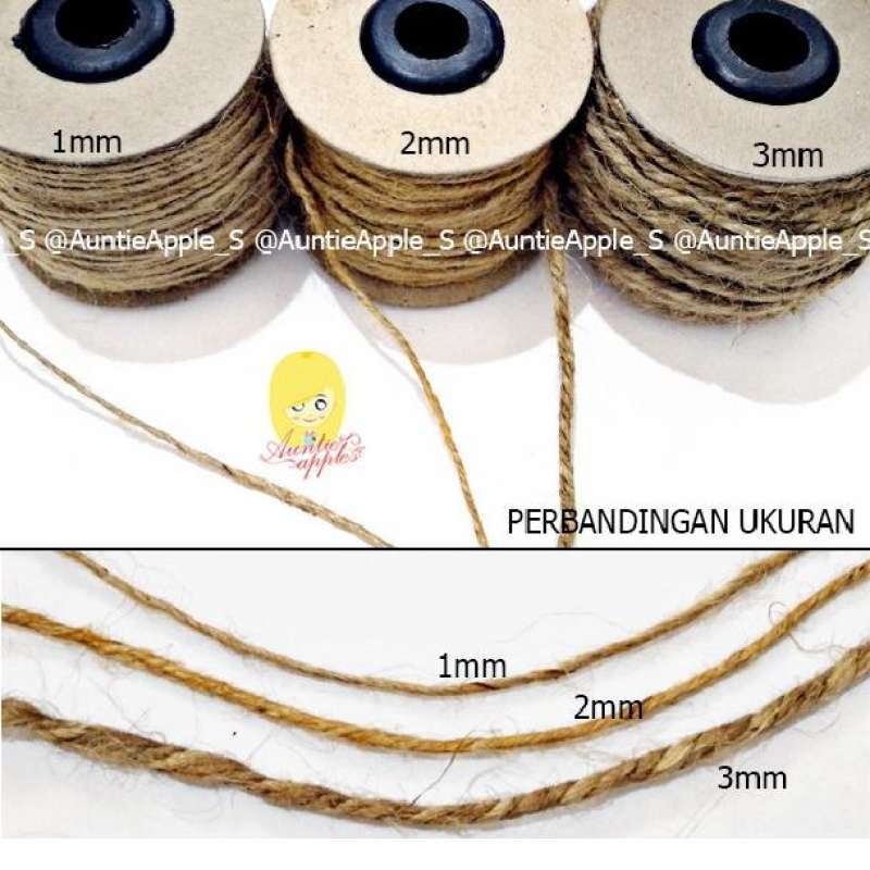 Jual Tali Rami 2mm/tali Goni/tali Vintage Undangan/hemp Rope/tambang ...