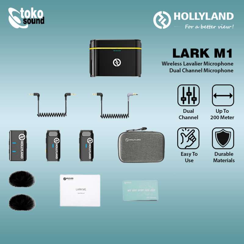 Jual Hollyland Lark M1 - Dual Wireless Lavalier Microphone Mic Clip On ...