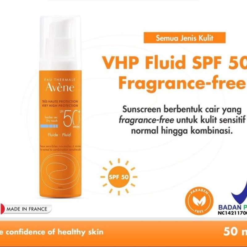 Promo avene solaire fluid fragrance free SPF 50+ PA++++ 50ml Diskon 33% di Seller Paras Ayu ...