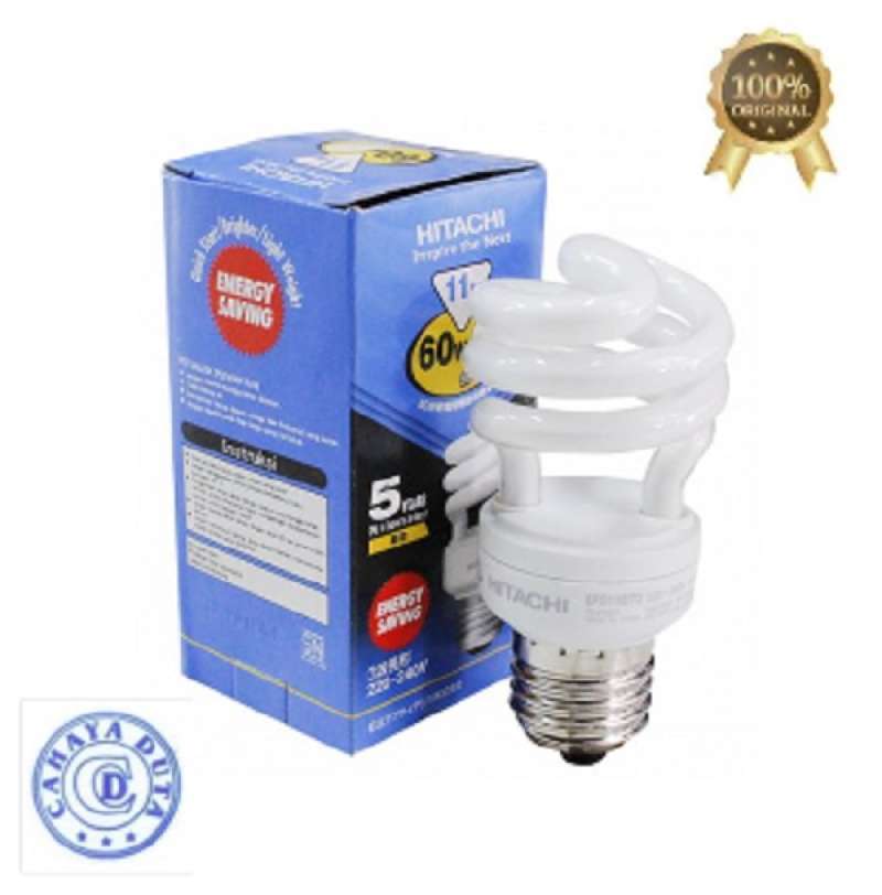 Jual Lampu 14W Bohlam Lampu Essential PLC Hitachi E27 (EFS14W/Spiral ...