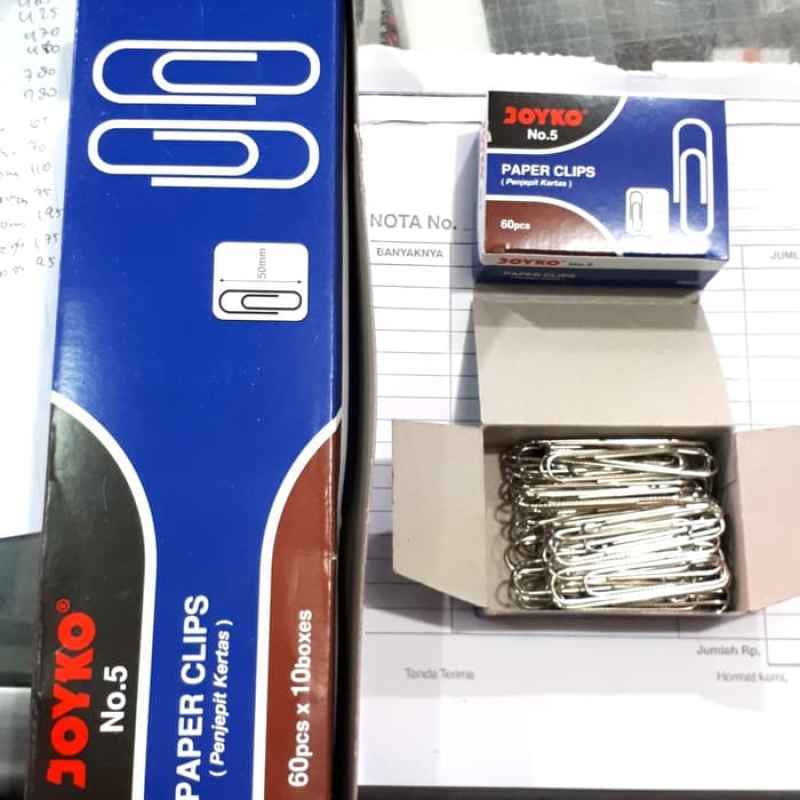 Jual PAPER CLIP / JEPITAN KERTAS Joyko NO.5 (DUS KECIL) - Silver Paper ...
