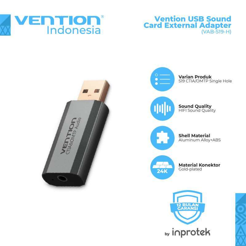 Jual Vention USB Sound Card External Adapter for Windows Mac Linux ...