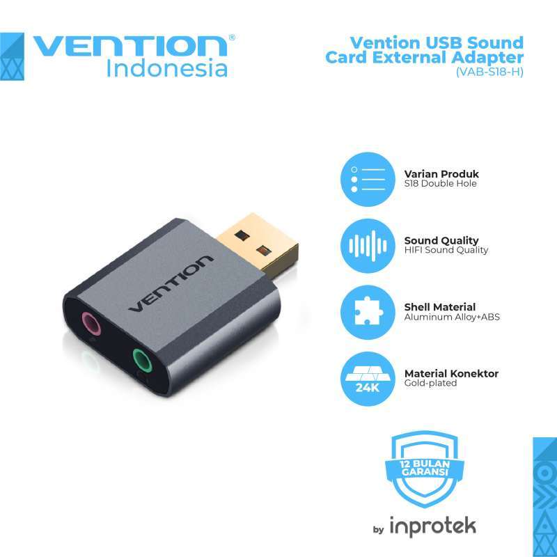 Jual Vention USB Sound Card External Adapter for Windows Mac Linux ...