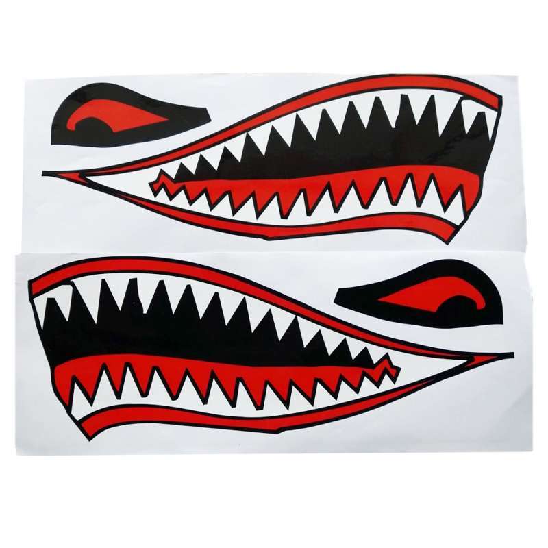 Jual 4pcs Fish Decals+ Shark Teeth Mouth Stickers For Sit On Kayak ...