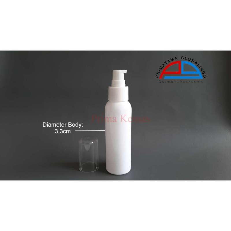 Jual Botol Pump Treatment 100 ml - botol skincare Prima Kemas - Pet 100 ml Putih Pump Treatment ...