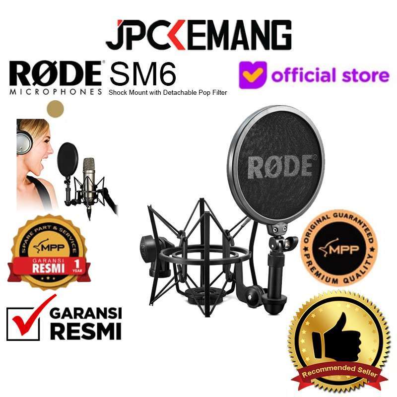 Jual Jpc Kemang Rode Sm6 Shock Mount Rode Sm6 Shockmount With Detachable Pop Filter Original Di ...
