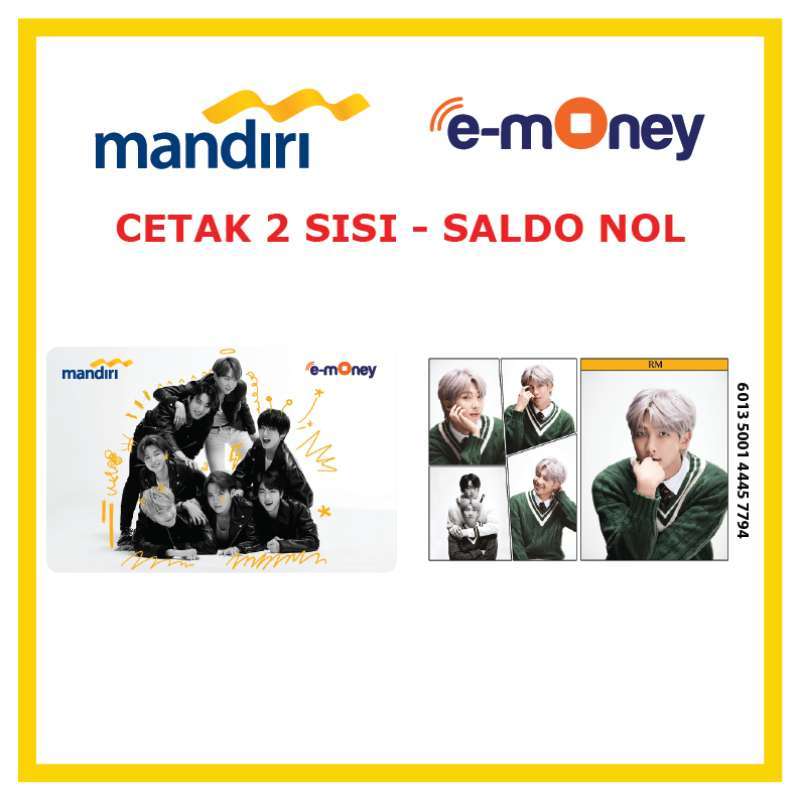 Jual Kartu MANDIRI E-MONEY BTS RM 16 Kpop etoll Custom Emoney [ SALDO ...