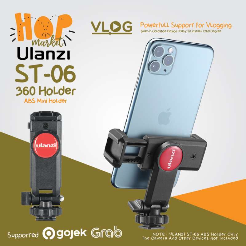 Jual ULANZI ST-06 Holder U 360 Smartphone Tripod Mount Vlogging HP Clip ...