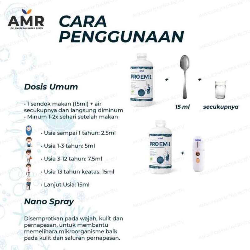 Jual PRO EM1 Suplemen Kesehatan Probiotik 1 Botol 473 ml dan 1 Botol 90 ...