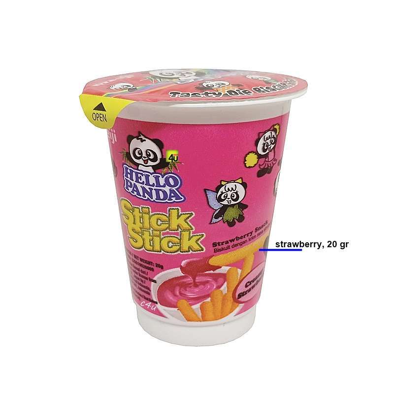 Jual Hello Panda STICK STICK - STRAWBERRY Dip Biscuit [20g] MINI CUP di ...