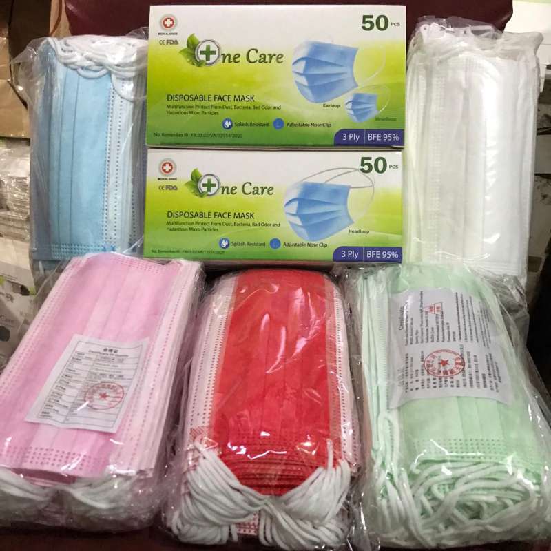 Jual Masker Kesehatan Sensi One Care 3ply Earloup Warna - 1 Box Isi 50 ...