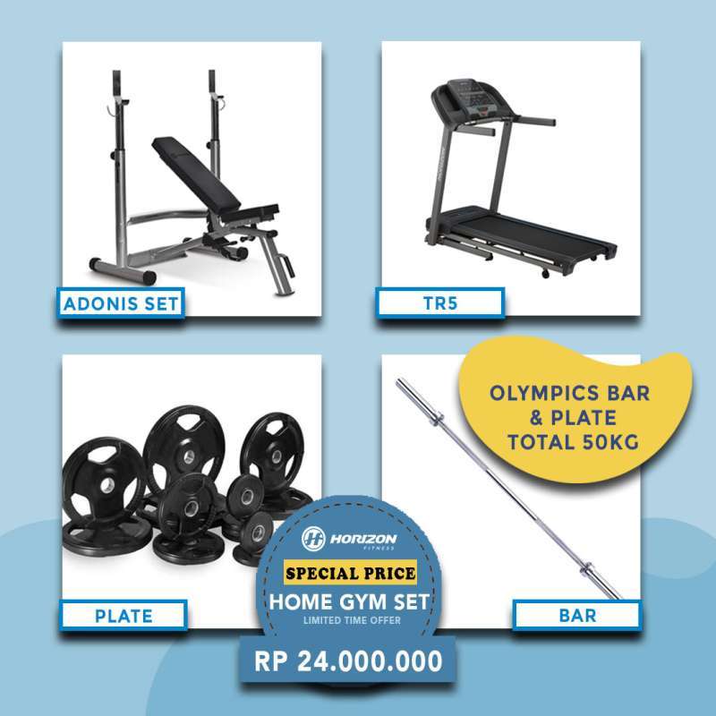 Jual Horizon Strength ADONIS SET(Bench and Rack,bar dan plate 50kg) di ...