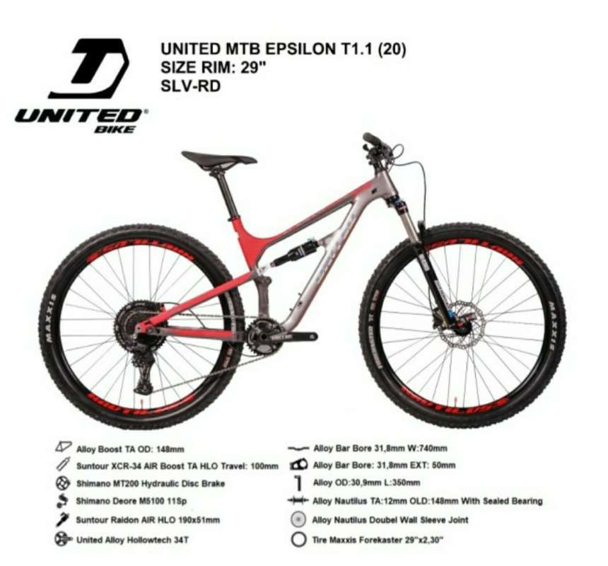 Jual Sepeda Gunung Mtb 29 United Epsilon T1 T1.1 11 Speed Fullsus Full ...