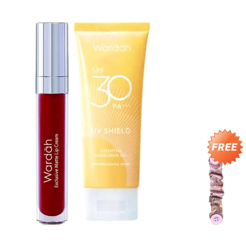 Jual Wardah Exclusive Matte Lip Cream [4 g] 01 Red-dicted + UV Shield ...