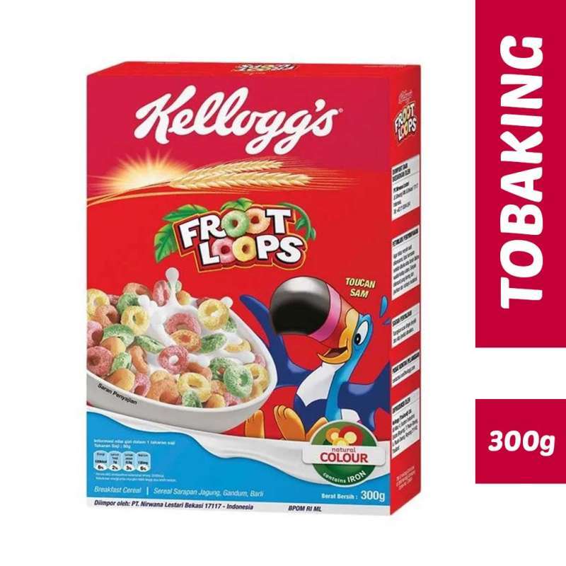 Jual FROOT LOOPS Cereal 300 gram Kelloggs Sereal Ring Buah Fruit Loop ...