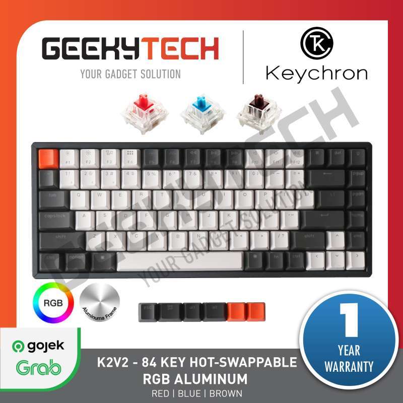 Jual Keychron K2 V2 84 Key Hot Swappable RGB Backlight Aluminium Frame ...