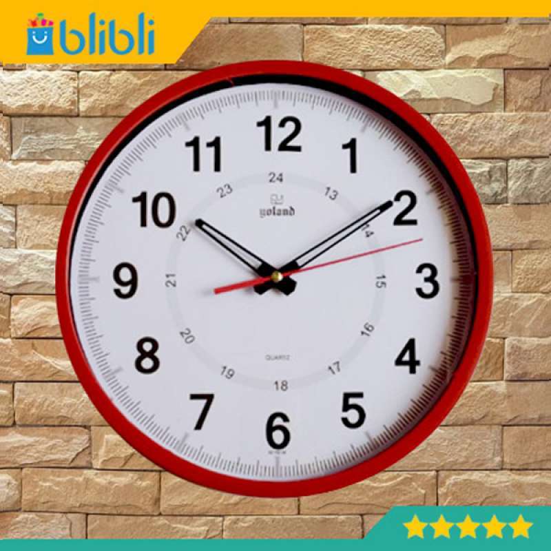 Jual Jam Dinding BESAR JUMBO MERAH 2903 Minimalis Tempel Tembok ...