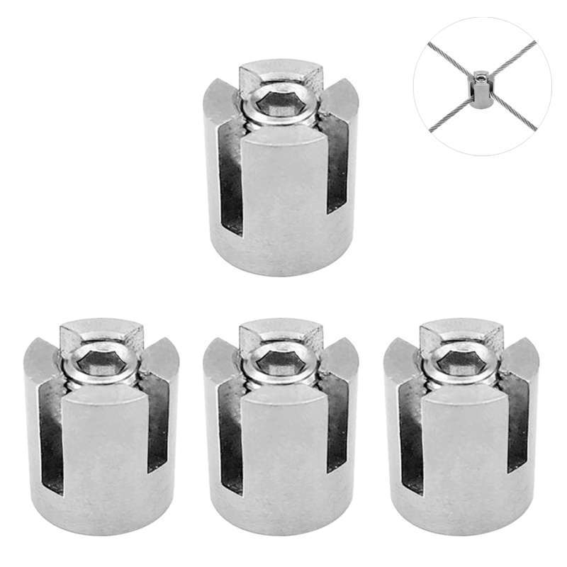Promo 4 x 1/10 Stainless Steel Wire Rope Cross Clips for Wire Rope ...