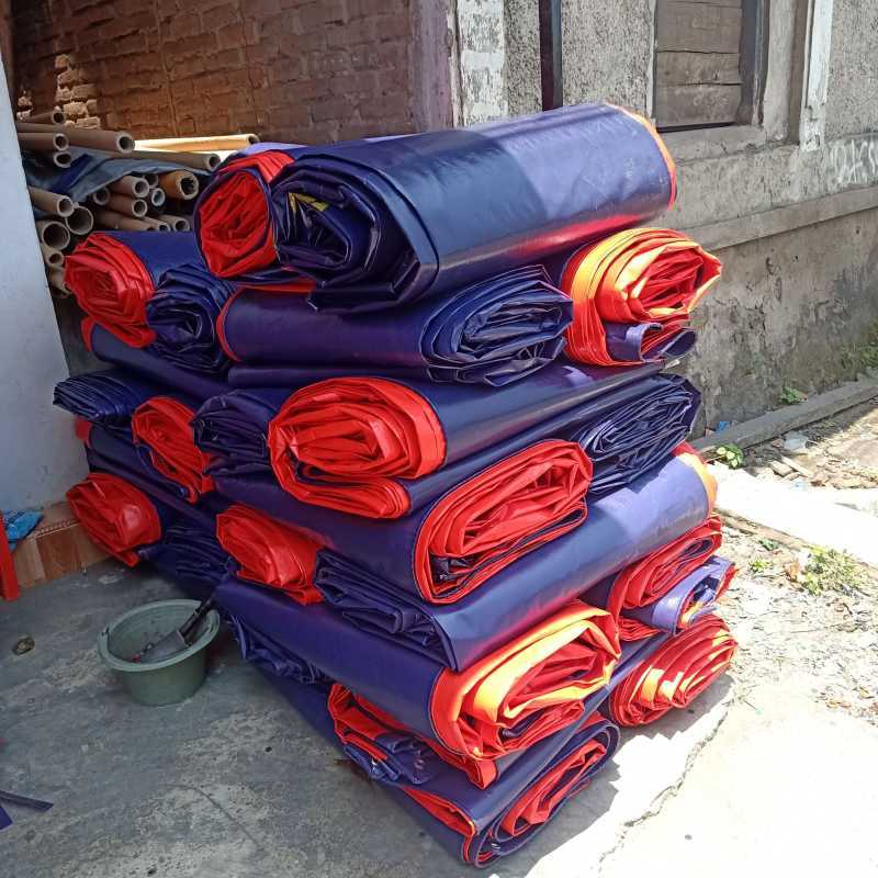 Jual terpal plastik tebal dan kuat,type A12 ukuran 6x10m, biru oren. di ...