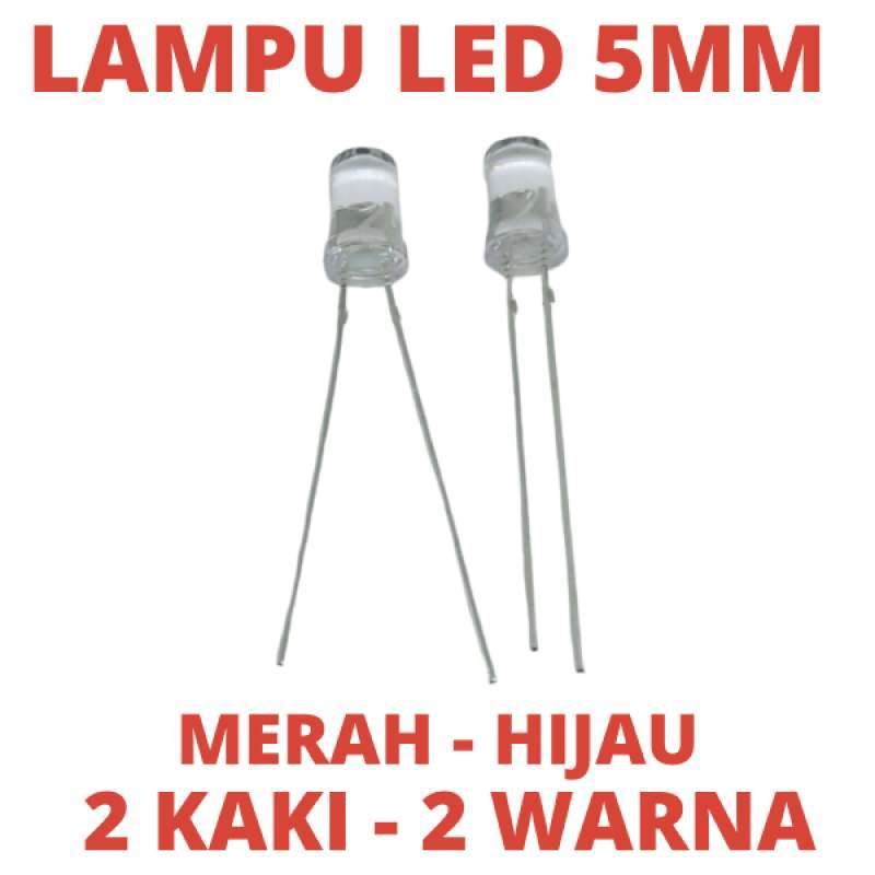 Jual LAMPU LED 5MM 2 KAKI 2 WARNA MERAH-BIRU/HIJAU DIODA DIODE BLINKING ...