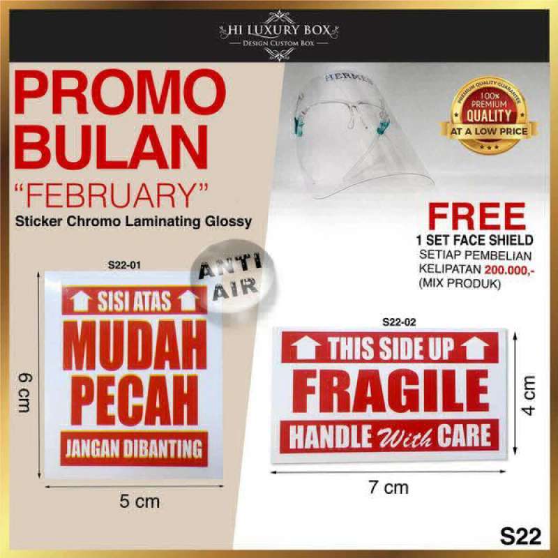 Jual Sticker Fragile|Sticker Mudah Pecah|Sticker Hati Hati|Sticker|S22 ...