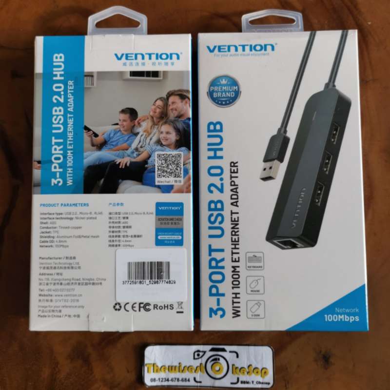 Jual Vention USB HUB2.0 LAN Ethernet RJ45 Port Adapter With Power ...