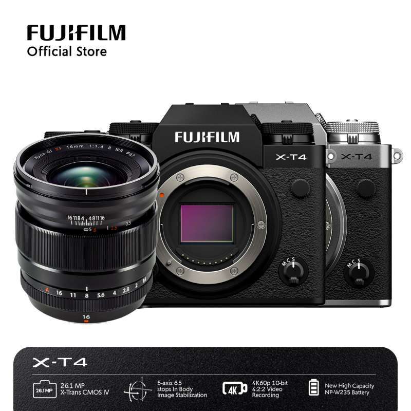 Jual Fujifilm X-T4 BO + XF16mm f/1.4 R WR Kamera Mirrorless XT4 - Black di Seller Focus ...