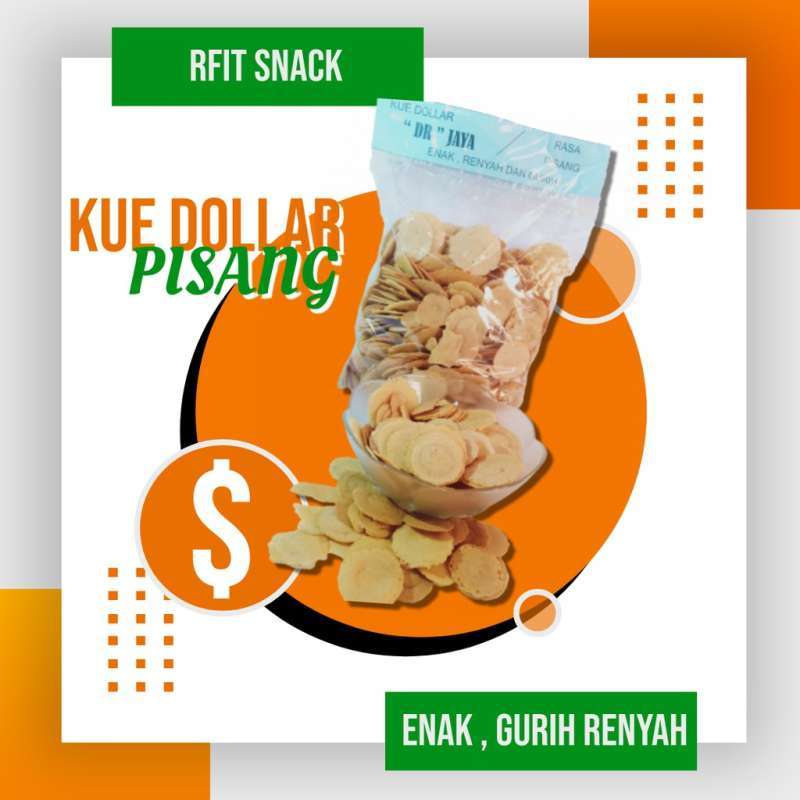 Jual Snack Makanan Ringan Cemilan Jajanan Kue Kering Dollar Rasa Pisang ...