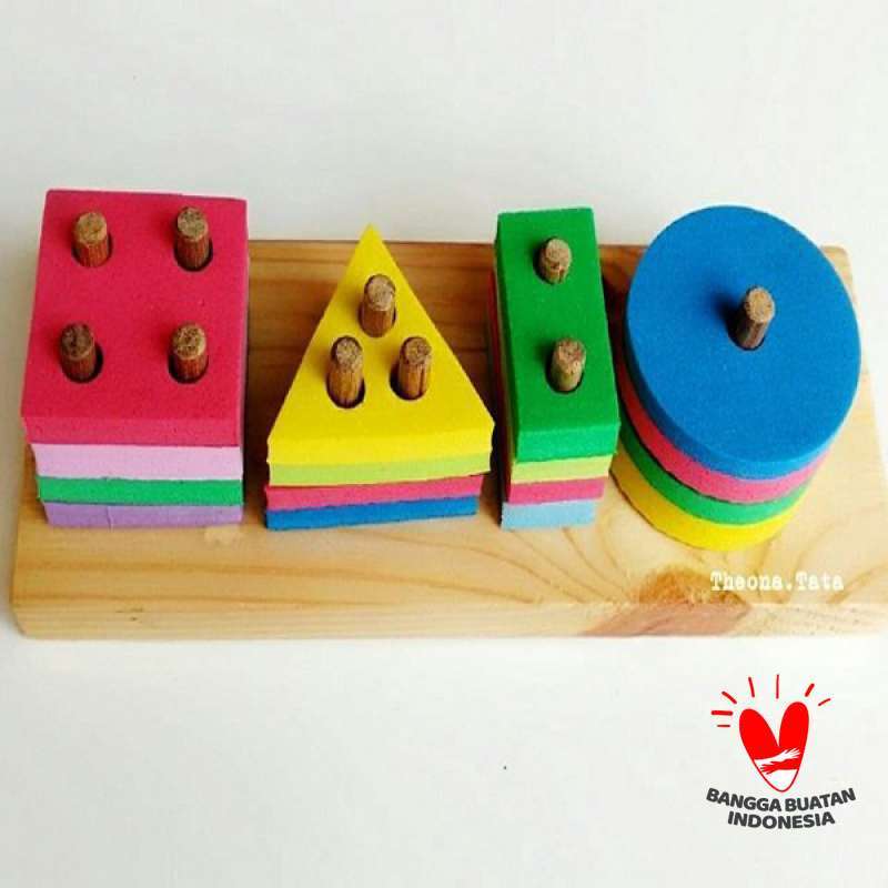 Promo Mainan Edukatif Basic Shape Kayu Geometri 4 Bentuk Edukasi Anak ...