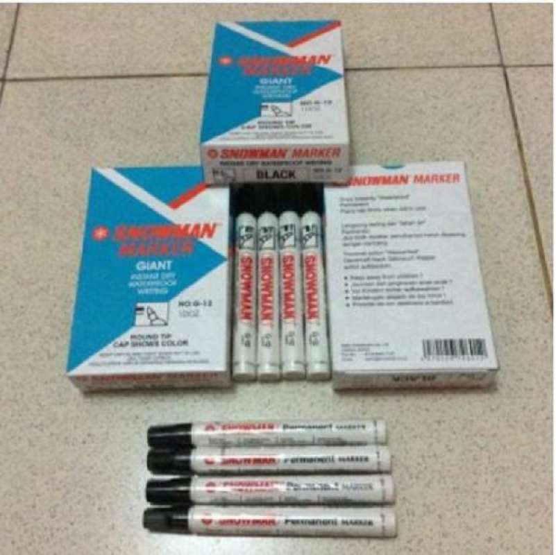 Jual Spidol Permanent Snowman / Spidol Permanent Marker Snowman G-12 Di ...