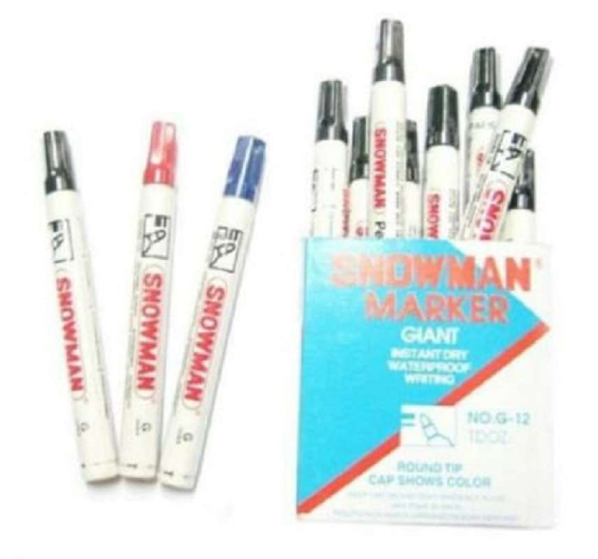 Jual Spidol Permanent Snowman / Spidol Permanent Marker Snowman G-12 Di ...