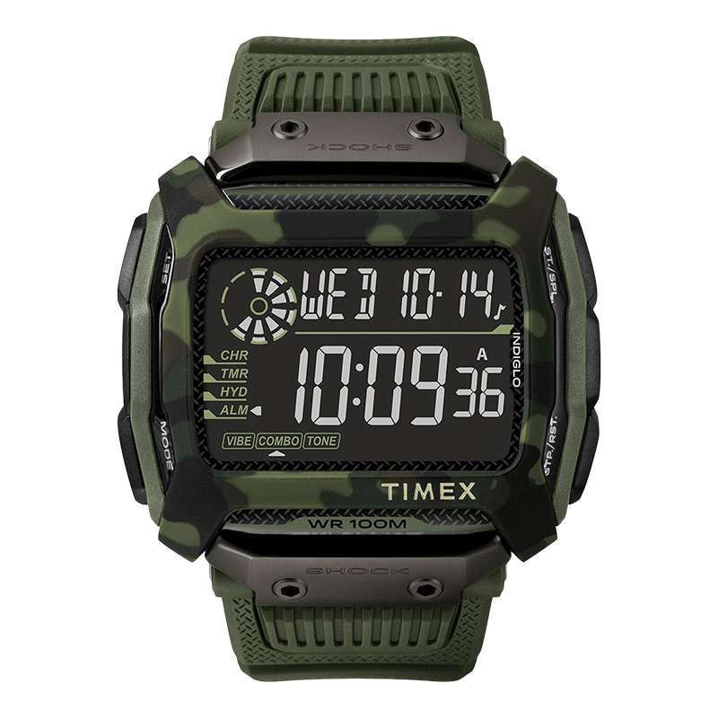 Jual Timex Command Shock TW5M20400 Digital Dial Green Olive Rubber ...
