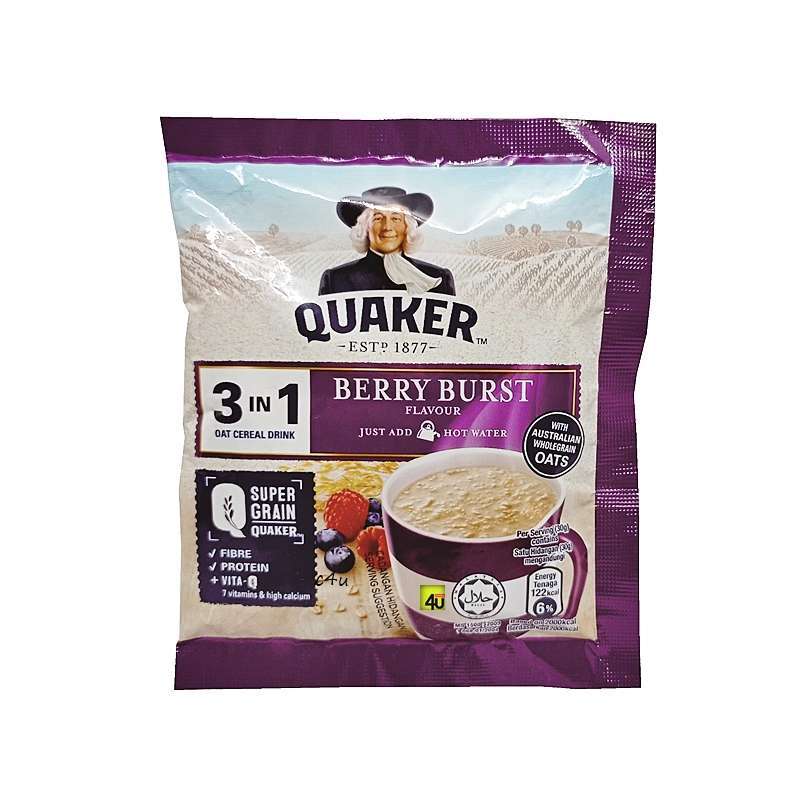 Jual QUAKER 3 IN 1 Oat Cereal Drink Rasa BERRY BURST [1 sachet] di ...