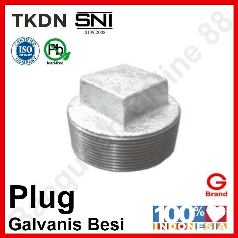 Jual Plug Galvanis Besi ½” inch G Brand Drat Luar Tutup Sumbat di ...