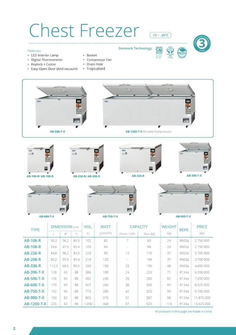 Promo CHEST FREZER GEA AB 600 R 500liter Diskon 24% di Seller Hera ...
