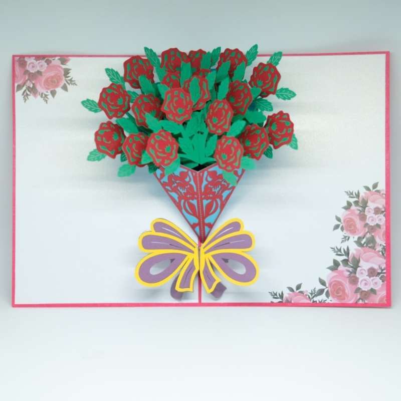 Jual KARTU UCAPAN 3D BUNGA BUKET BUNGA 4 VARIAN GIFT WISHES CARD MEWAH ...