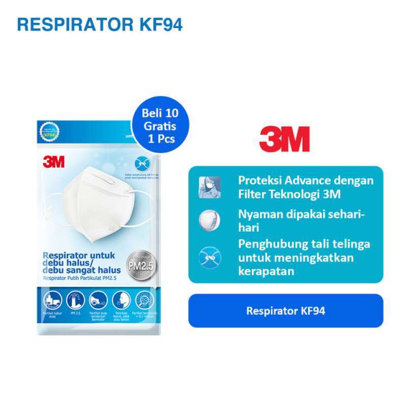 Jual Beli 10 Gratis 1 3M RESPIRATOR KF94 KOREA FILTER DENGAN TEKNOLOGI ...