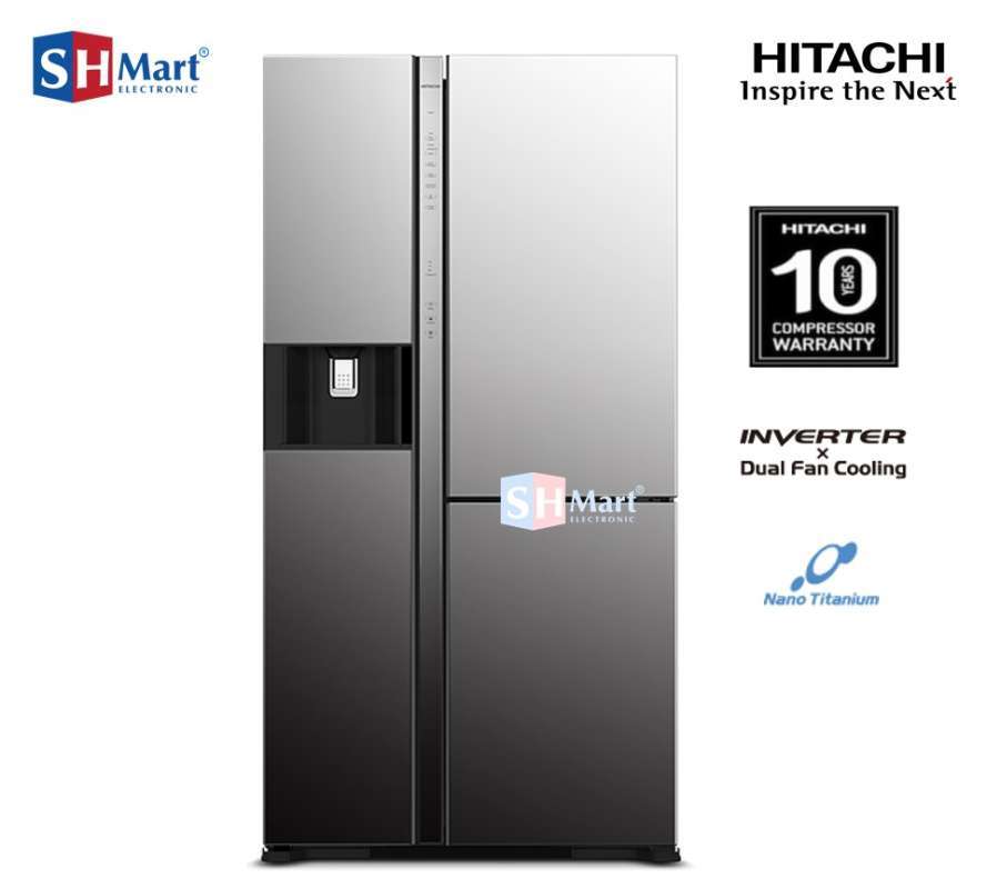 Jual KULKAS SIDE BY SIDE HITACHI R-MX80GVGD0 MIRROR DELUXE 569 LITER ...