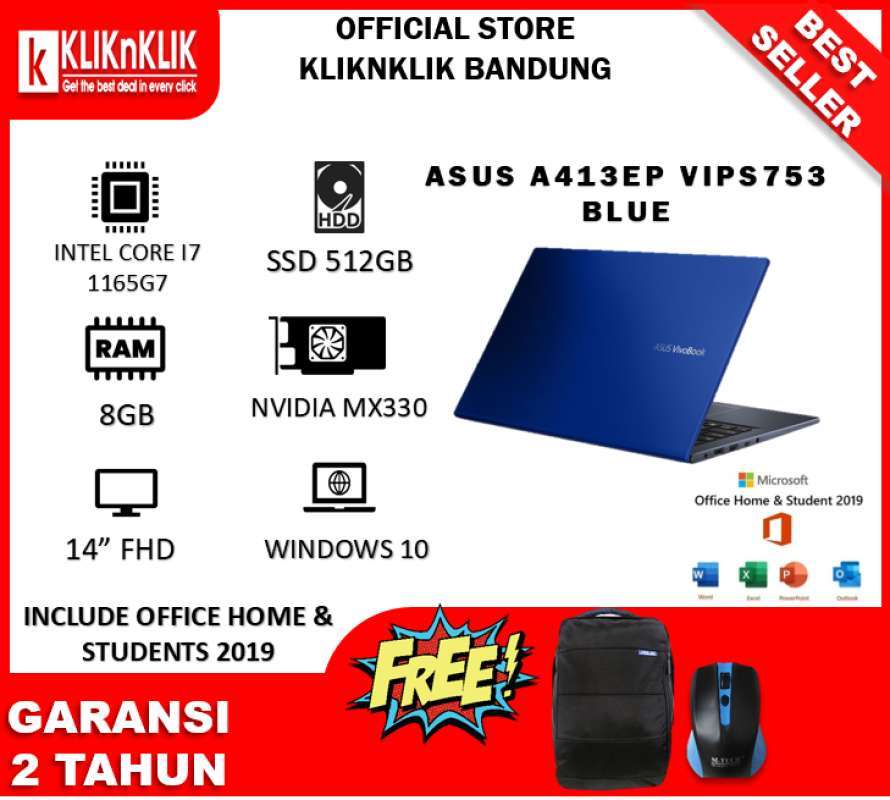 Jual ASUS A413EP CORE i7 11th Gen (INTEL I7-1165G7 | 8GB | 512GB SSD ...