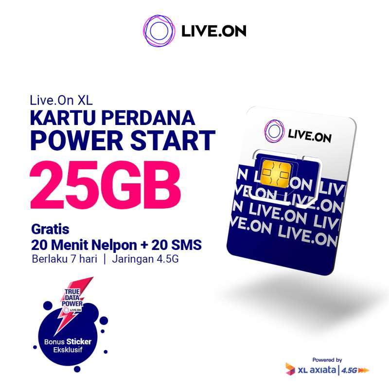 Jual Kartu Perdana Live.on Power Start 25gb (7 Hari) Sticker G Di ...