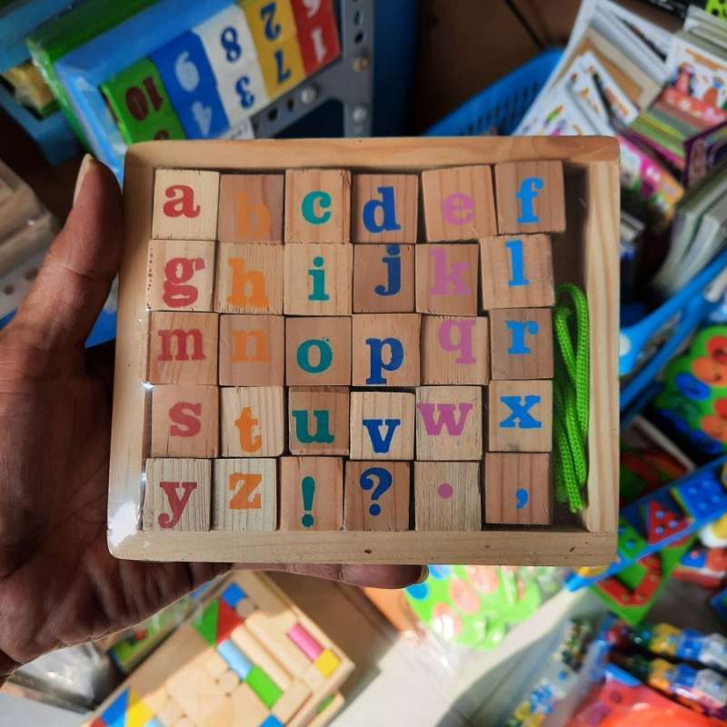 Jual Meronce Kayu Alfabet Angka Huruf - Mainan Edukasi anaka Balok ...