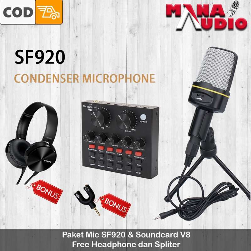 Jual Paket Live Streaming dan Recording Microphone Condenser SF920 plus ...