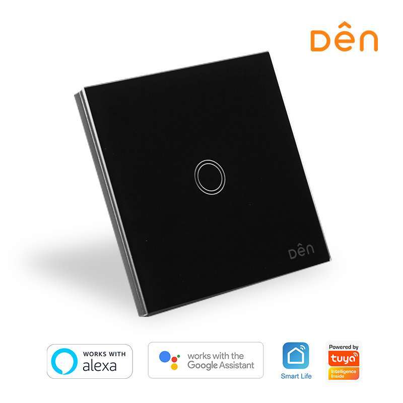 Jual Den Smart Home Wifi Touch Wall Switch 1-gang (no Neutral) - Hitam ...