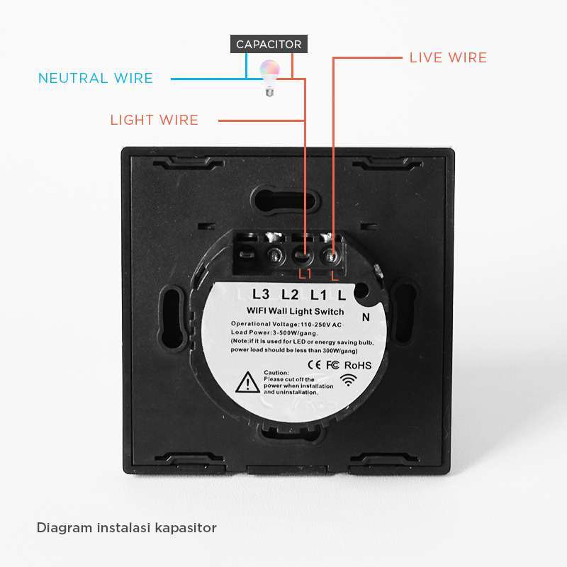 Jual Den Smart Home Wifi Touch Wall Switch 1-gang (no Neutral) - Hitam ...