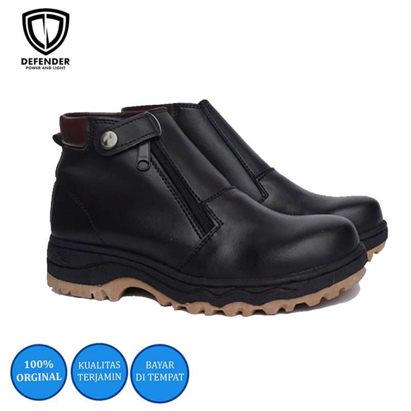 Jual Sepatu Boots Zipper Safety Pria Ujung Besi Orginal Defender ...