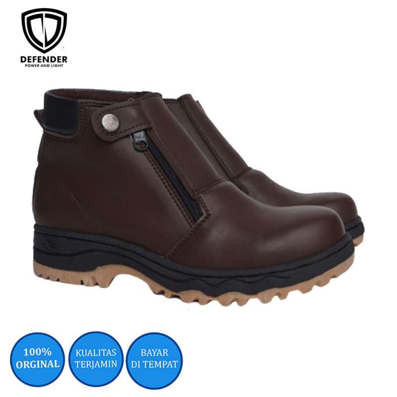 Jual Sepatu Boots Zipper Safety Pria Ujung Besi Orginal Defender ...