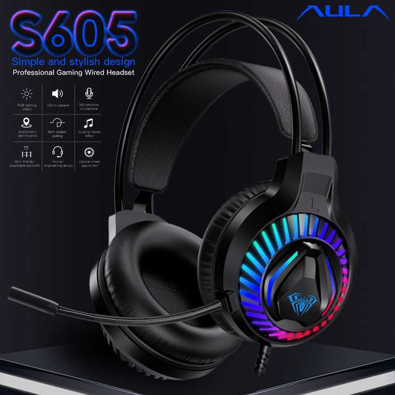 Promo Headset Gaming Aula S605 – Rgb Backlight Pc/mobile Dengan ...